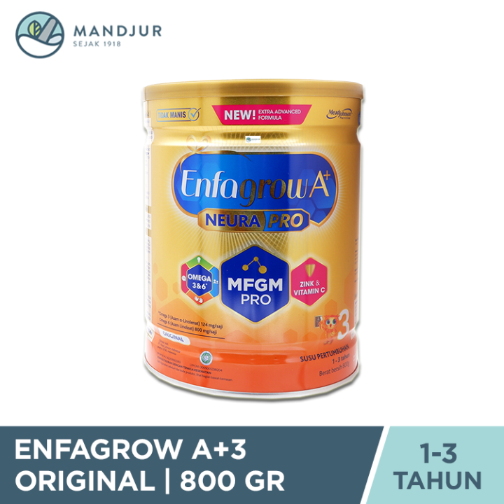 Enfagrow A+ Tahap 3 Susu Pertumbuhan 1-3 tahun Plain 800 gr | Lazada ...