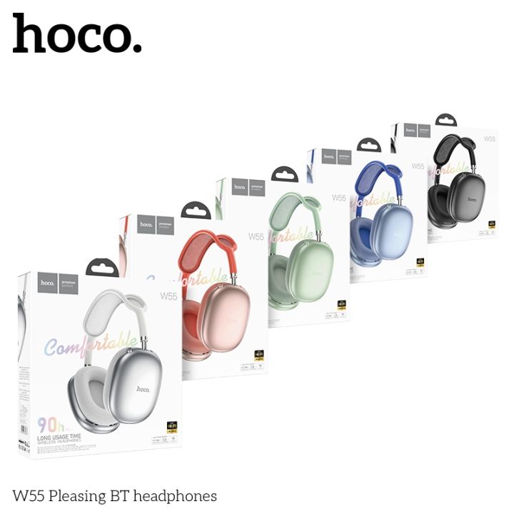 HOCO W55 หูฟังบลูทูธ แบตอึด 90 ชม. รองรับ 3 ระบบ BT 5.4 / Aux 3.5mm ...