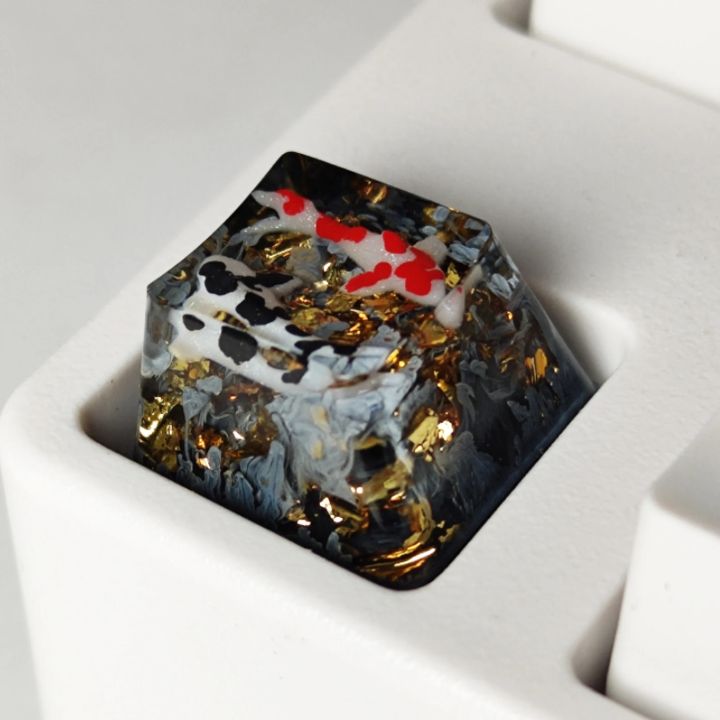 Handmade Keycaps Custom Scenery Koi 1U Resin Keycaps For Cherry Mx ...