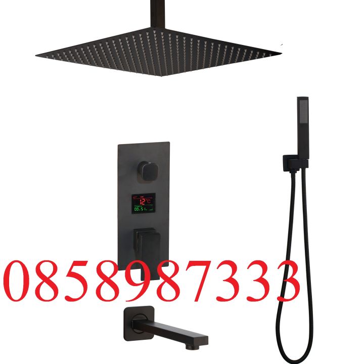 Sen cây âm tường bát gắn tường mạ màu đen HD225B , sen tắm âm trần màu ...