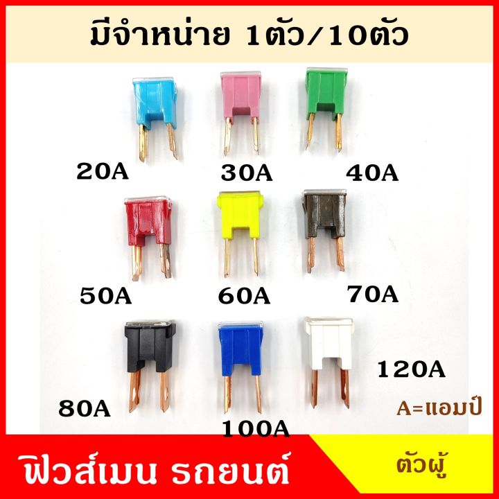 VERA ฟิวส์เมน ตัวผู้ ขาตรง FUSE MAIN 20A 30A 40A 50A 60A 70A 80A 100A 120A ฟิวส์เสียบ ฟิวส์ ...