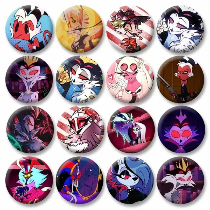 Anime Helluva Boss Lapel Pins Brooches Evil Cartoon Figure Loona Blitzo ...
