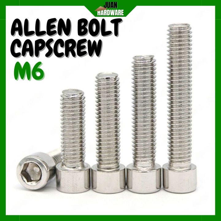 M6 Allen Bolt Stainless Steel 6mm Socket Cap Screw / Bolts and Nuts ...
