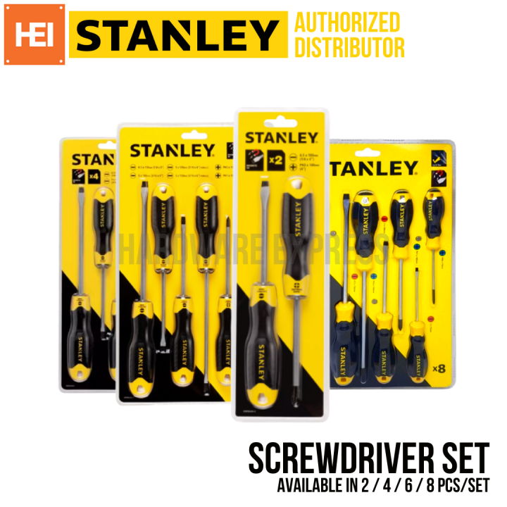 Stanley Cushion Grip Flat Phillips Screwdriver Set 2 / 4 / 6 / 6 w ...