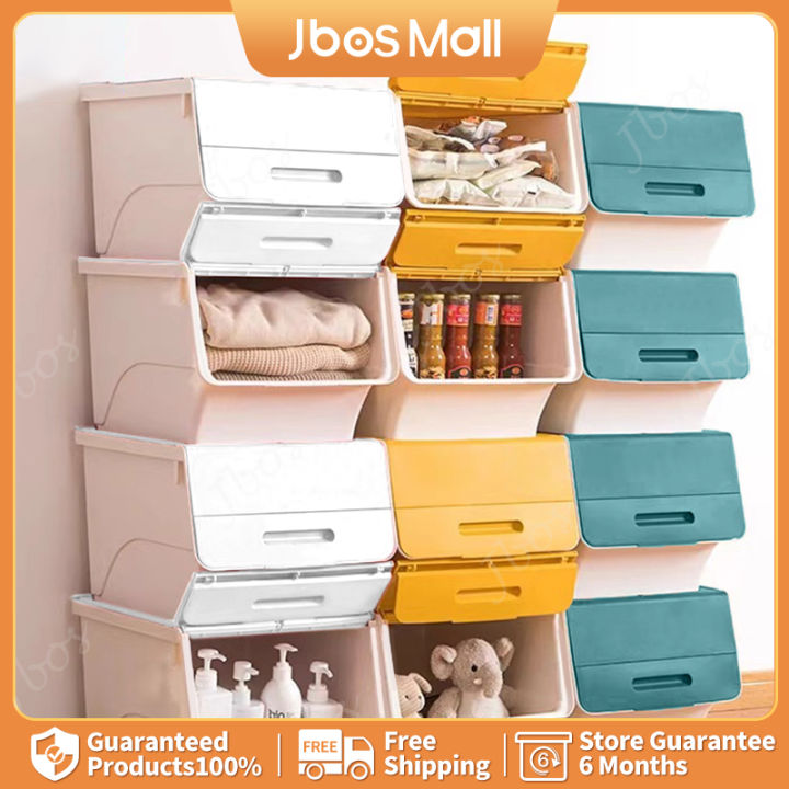 Jbos Stackable Flip Top Storage box Cabinet Closet Stackable ...