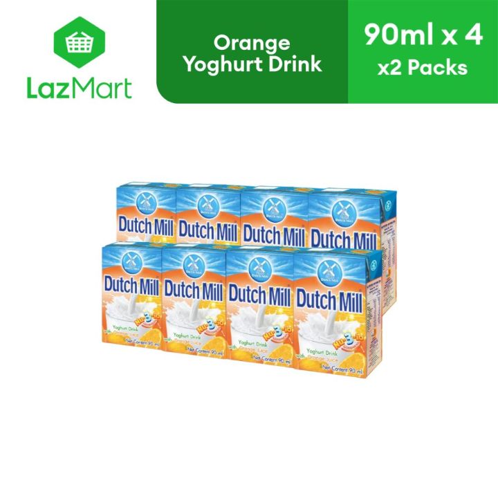 Dutch Mill Yoghurt Drink Orange Juice 90ml x 4 - Pack of 2 | Lazada PH