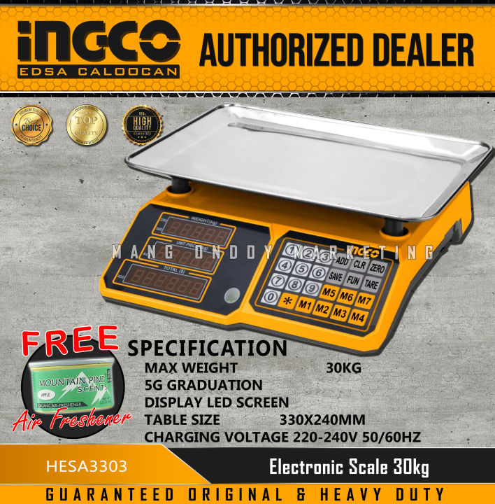 INGCO Electronic Scale 30kg HESA3303 with FREE Mountain Pine Scents ...