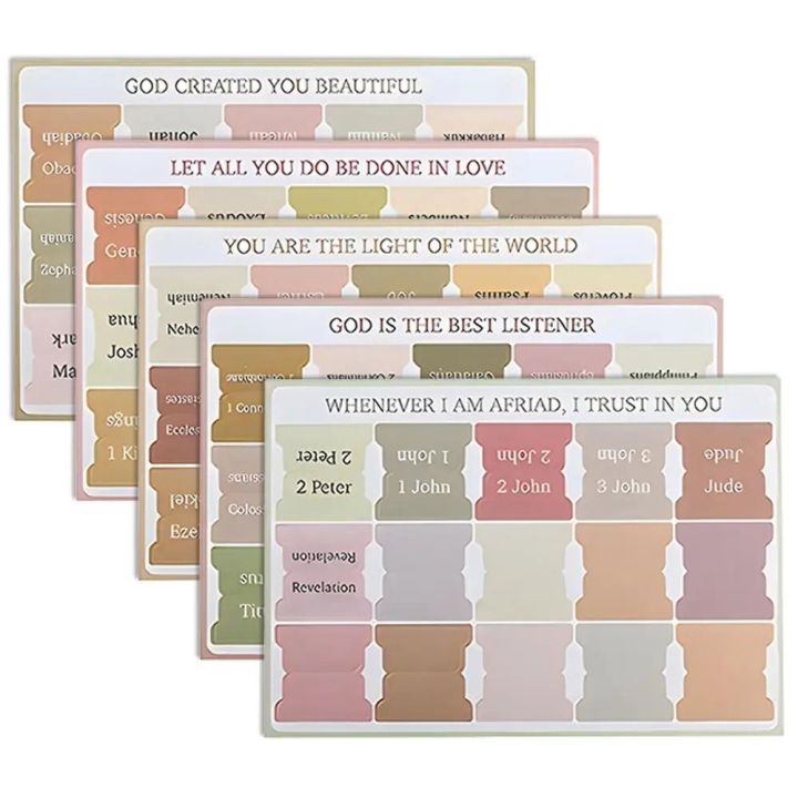 YUNLILI 5 Sheet Bible Index Writable Removable Bible Sticker ...