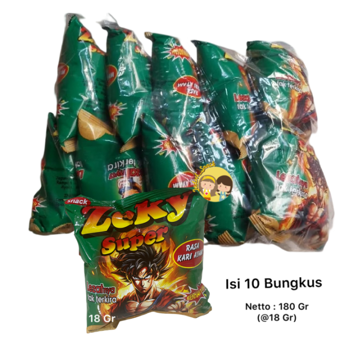 Chiki SUPER Zeky 10 x 18 Gr Rasa Kari Ayam - Chiki jadul by Jadoel ...