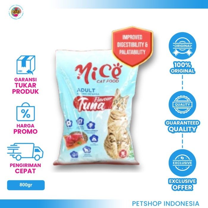 Nice Cat Food Adult Tuna 800gr - Makanan Kering Kucing | Lazada Indonesia