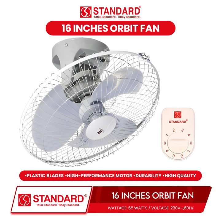 Standard Orbit Fan / Ceiling Fan 16" Plastic Blade (4 Speed Switch) SOF ...
