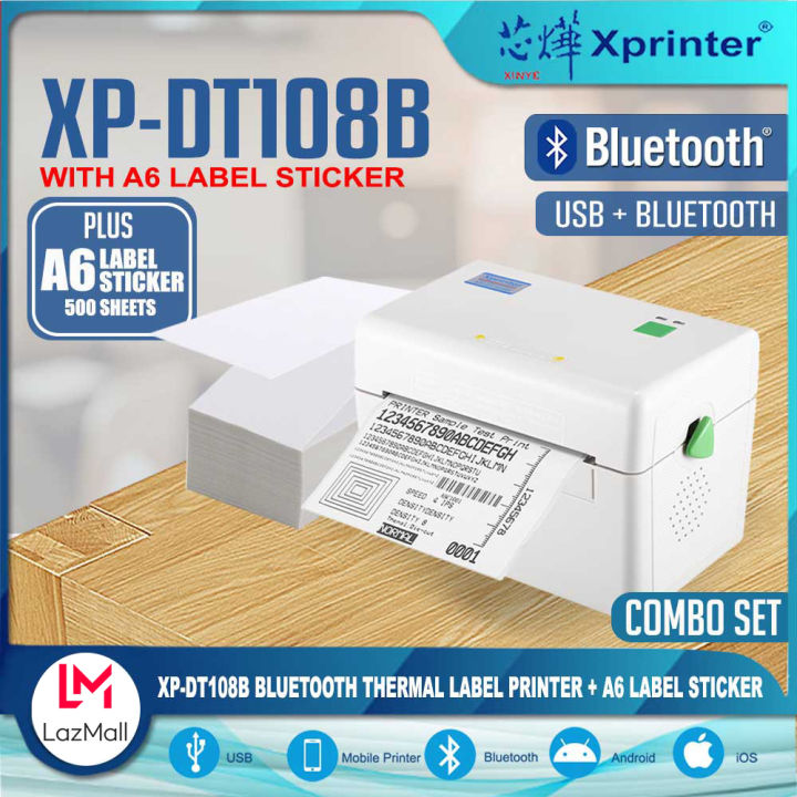 XPRINTER XP-DT108B Thermal Label Printer Bluetooth Barcode Printer | Lazada PH