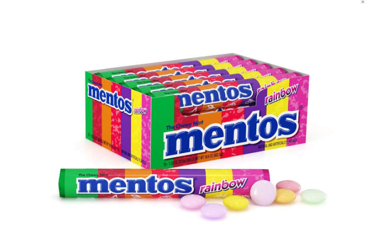 Mentos Chewy Dragees 24 Rolls X 37g (1 Box) - Rainbow | Lazada