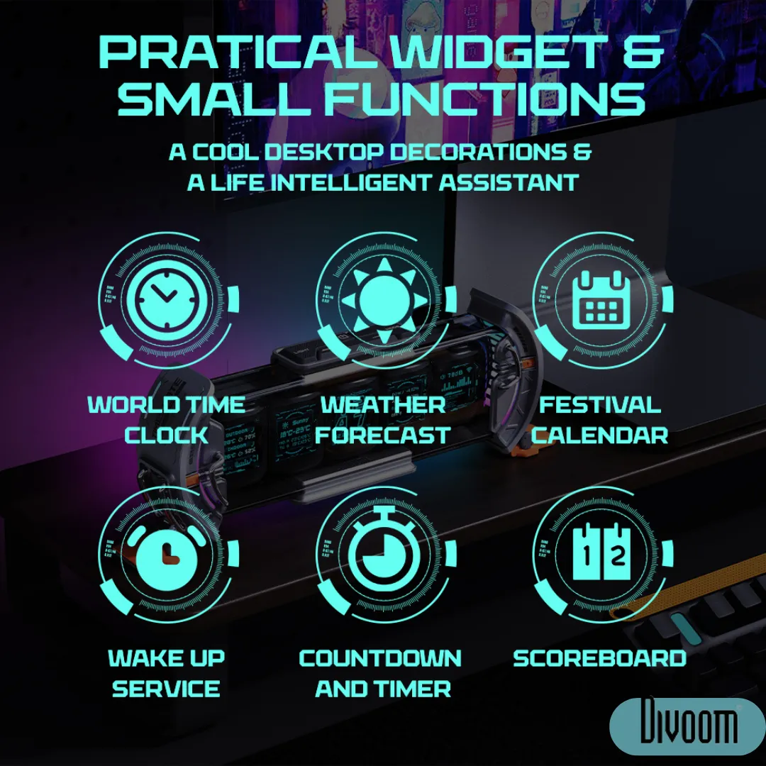 DIVOOM Time Gate | World Time Clock | Weather Forecast | Festival ...