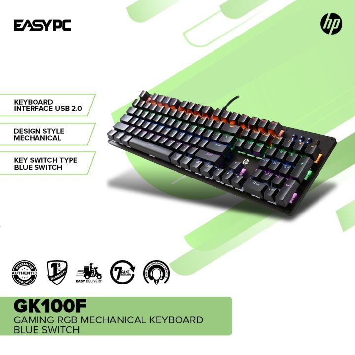 EasyPC | HP GK100F Gaming RGB Mechanical Keyboard Blue Switch | Lazada PH