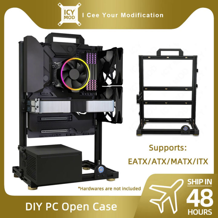 PC Open Case Gamers Cabinet ATX MOD Chassis Rack DIY Computer Base ...