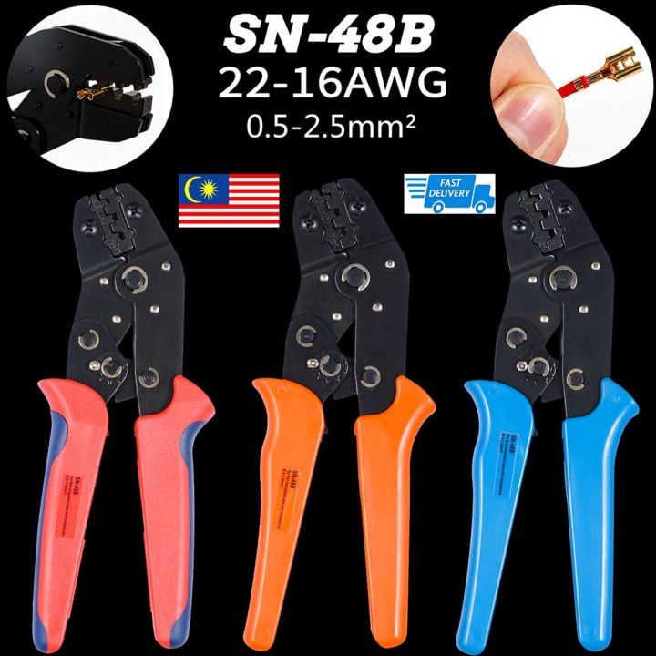 SN-48B Wire Crimper Professional Non-Insulated Terminal Crimping Tools ...