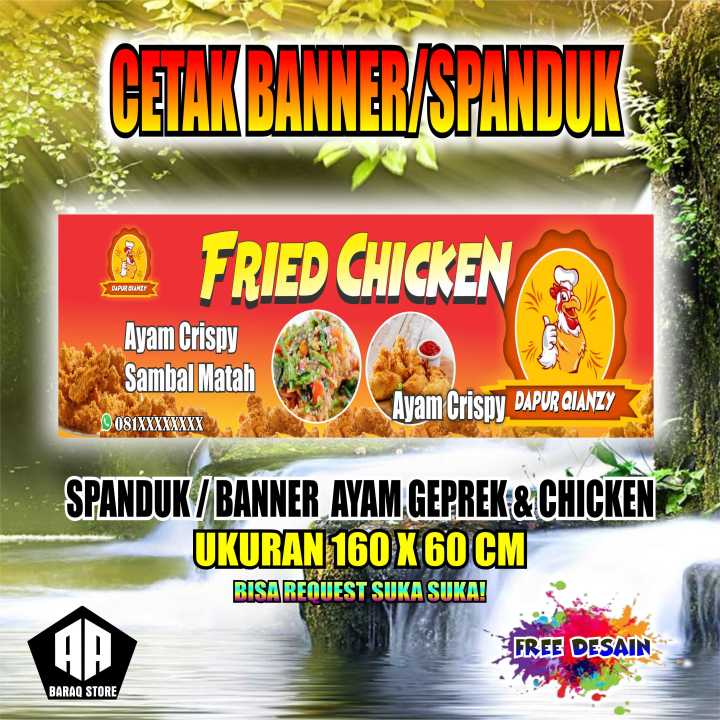 CETAK SPANDUK ,CETAK BANNER, MMT,AYAM GEPREK CRISPY UKURAN 160X60 BISA ...