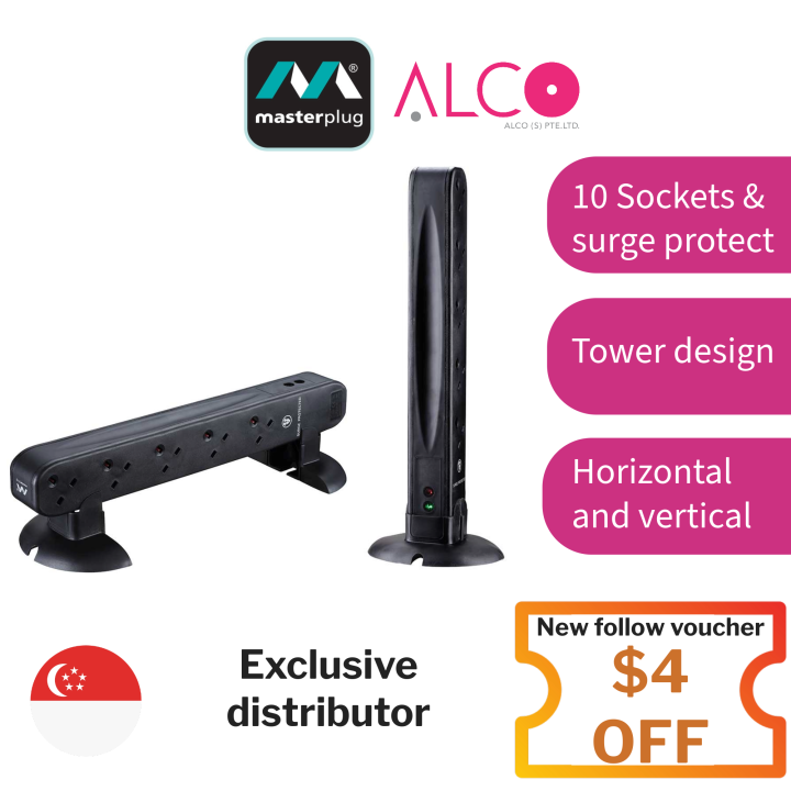Masterplug Extension Socket, Surge Extension Tower Horizontal and ...