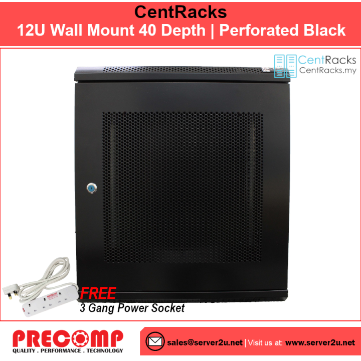 CentRacks 12U (40cm x 60cm x 53cm) Perforated Wall Mount Server Rack ...