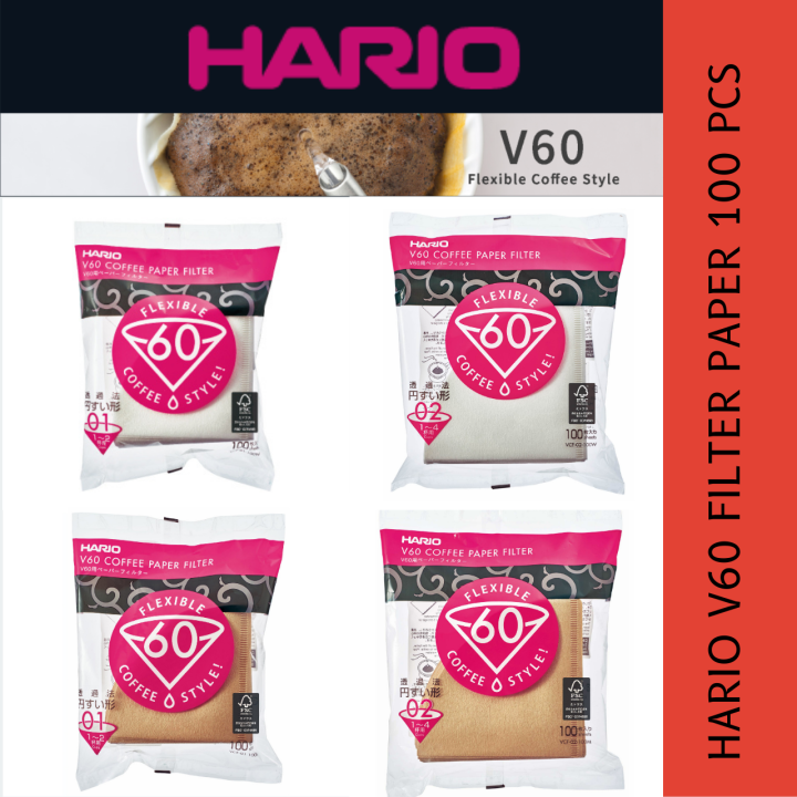 Hario V60 Filter Paper VCF-01/02 100 sheets | Lazada
