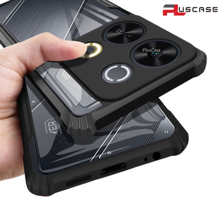 PlusCase for itel P65 4G Case Air Cushion Hard Crystal Clear Back Soft ...