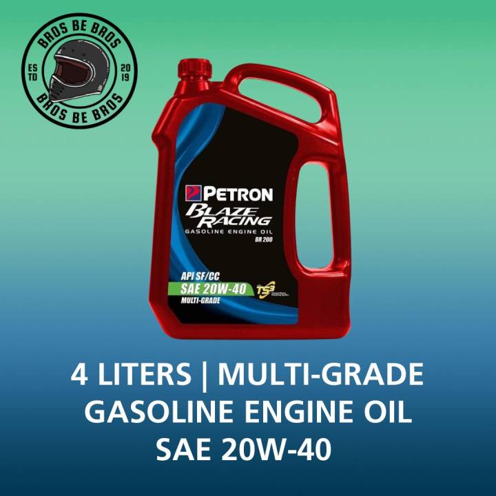Petron Blaze Racing BR200 Multi-Grade Gasoline Engine Oil SAE 20W-40 (4 ...