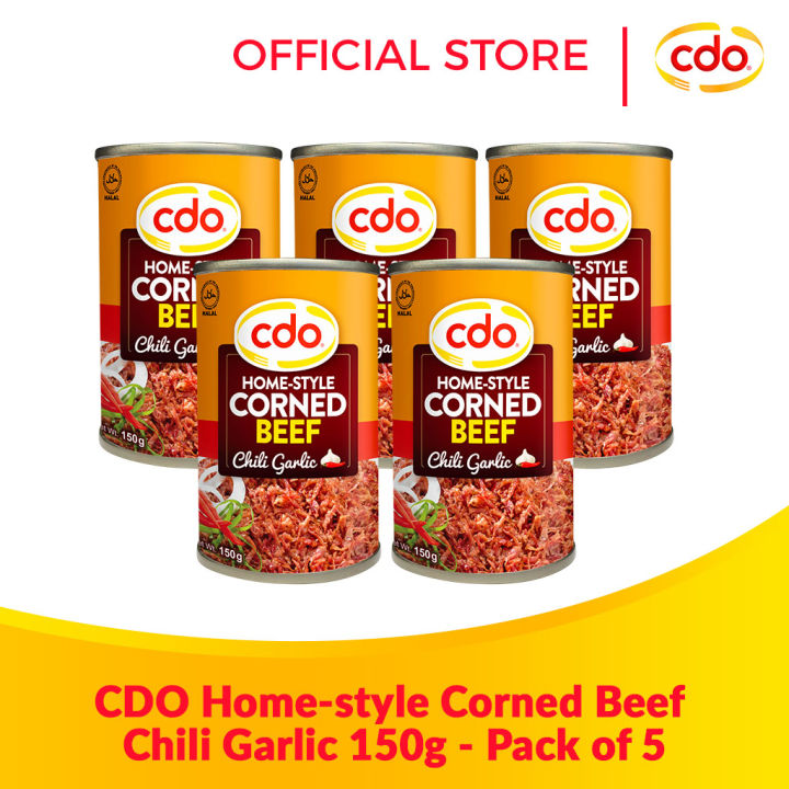 CDO Home-Style Corned Beef Chili Garlic 150g - Pack of 5 | Lazada PH