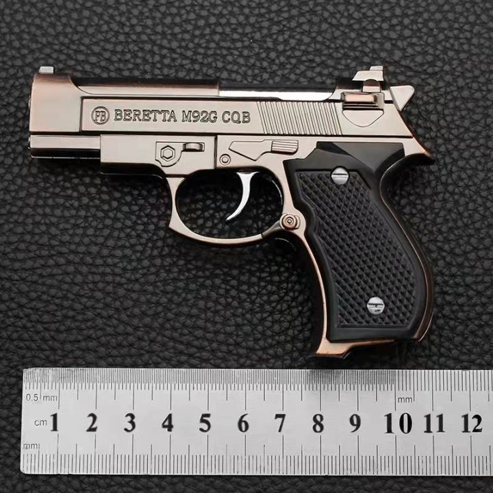 Creative metal lighters funny gun inflatable windproof red flame ...