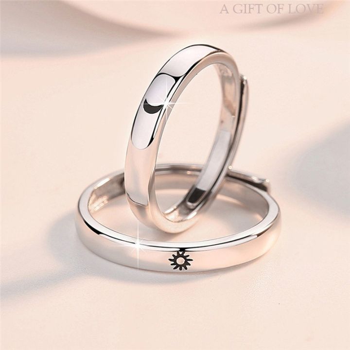 Sun Moon Couple Rings Set Trendy Jewelry Engagement Ring Wedding Party ...