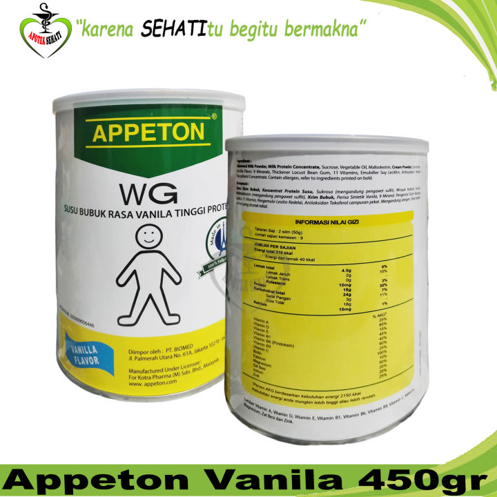 APPETON WEIGHT GAIN ADULT 450GR SUSU GEMUK PROTEIN DAN MINERAL TINGGI ...