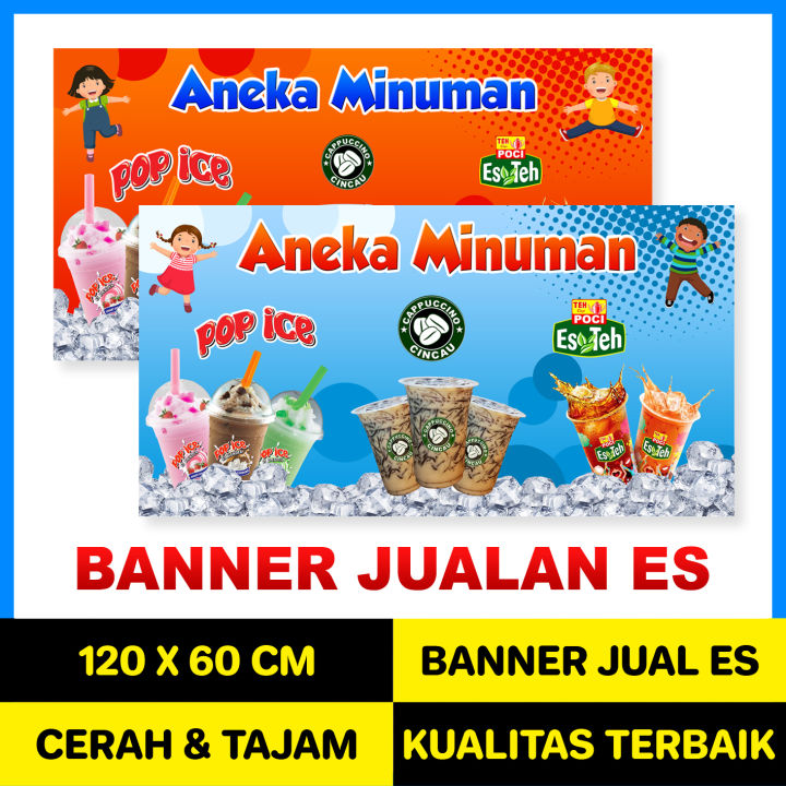 SPANDUK BANNER POP ICE CAPCIN TEH POCI BOBA UKURAN 120X60 CM | Lazada ...