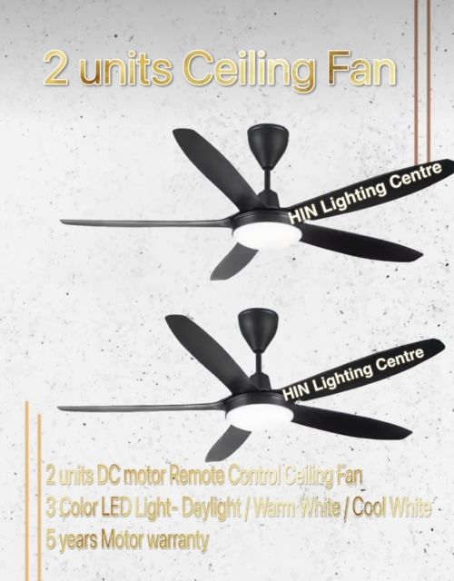 2 Units Regair INOVO A1 /A1 LED 56 inch Ceiling Fan 5 Blade 8 Speeds ...