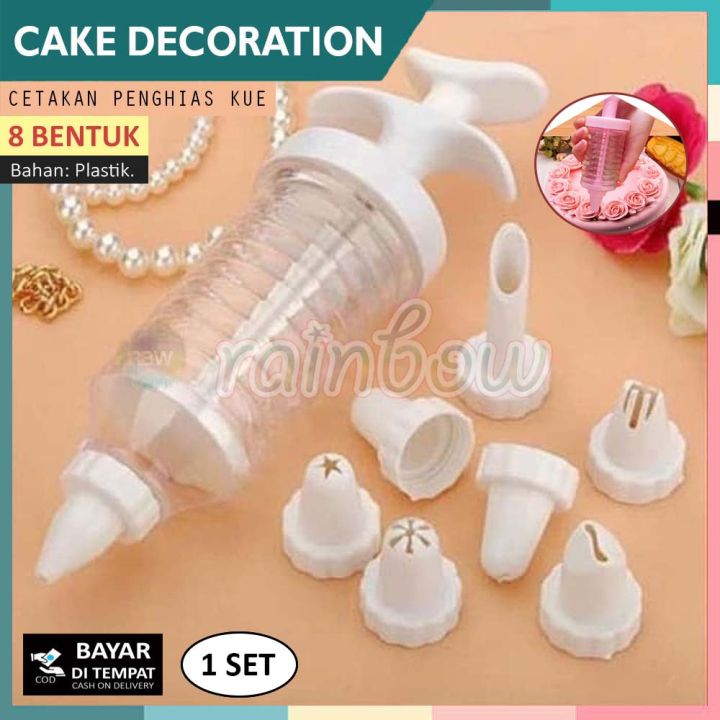 rainbow - 1 SET 8 IN 1 Cake Decoration Cetakan Penghias Kue 8 Bentuk ...
