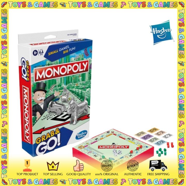 Original Hasbro Monopoly Grab And Go Travel Mini Set Classic Board ...