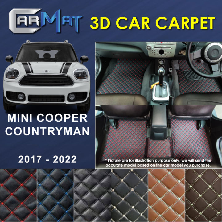 MINI COOPER COUNTRYMAN ( 2017 – 2022 ) 3D STYLE PU LEATHER CAR MAT ...