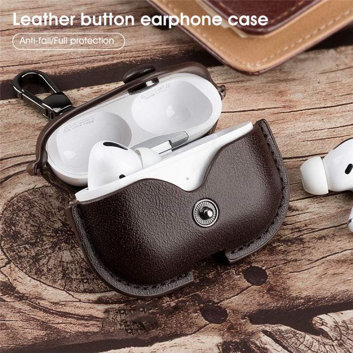 Business Leather Bluetooth Wireless Earphone Case For Apple AirPods 1 2 ...