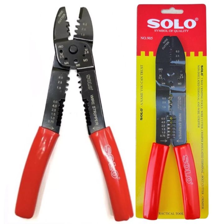คีมย้ำหัวสายไฟ SOLO 905 รุ่น Wire-stripper-905-solo-wire-cutter-53a-KW8 ...