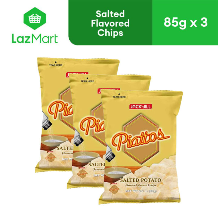 PIATTOS Salted Flavored Potato Crisps Buddy Size 85g - Pack of 3 ...