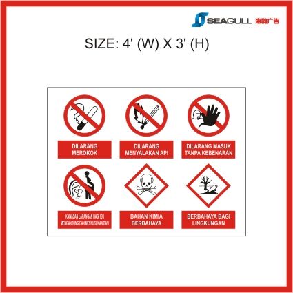 Bahan Kimia Toxic Warning Signage Sticker Danger Banner | Lazada