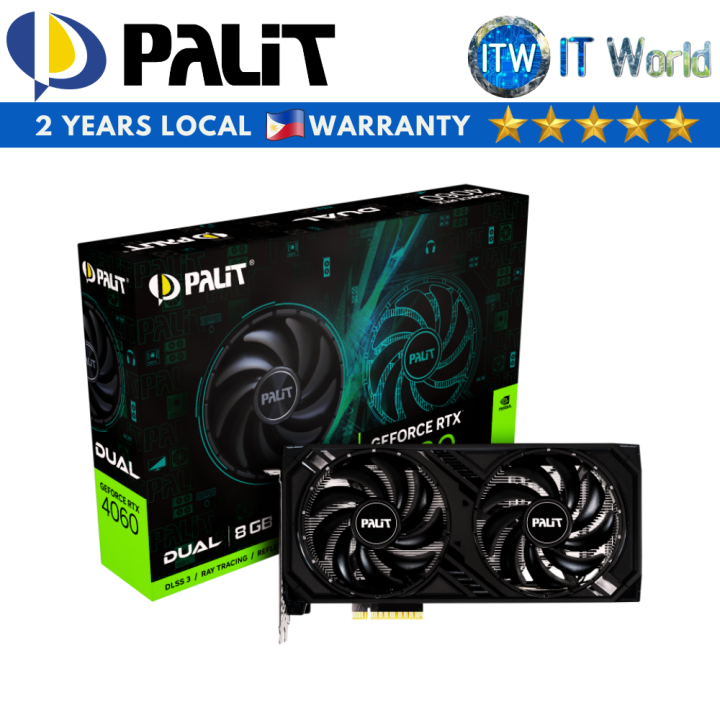 ITW | Palit Geforce RTX 4060 8GB GDDR6 Dual Graphic Card (NE64060019P1 ...