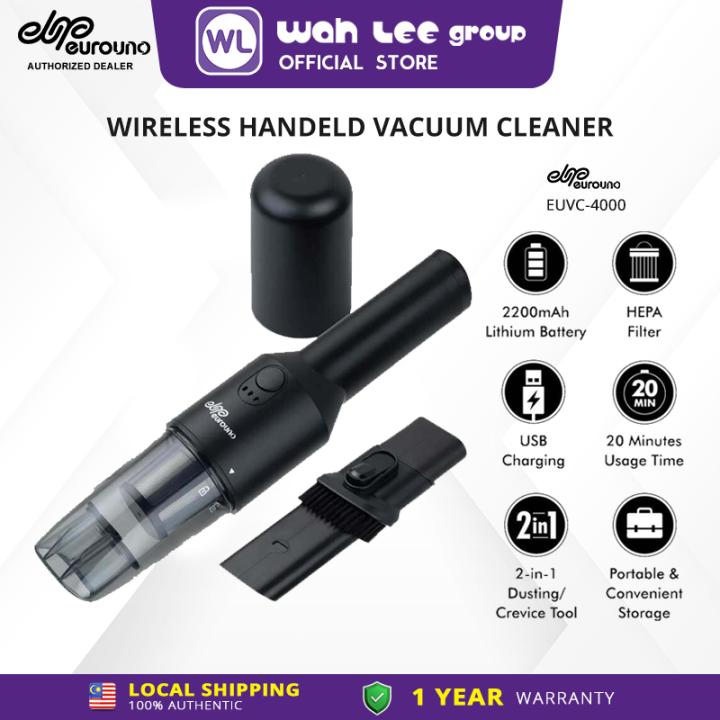 Euro Uno EUVC4000 Wireless Handheld Portable Rechargeable Mini Vacuum ...