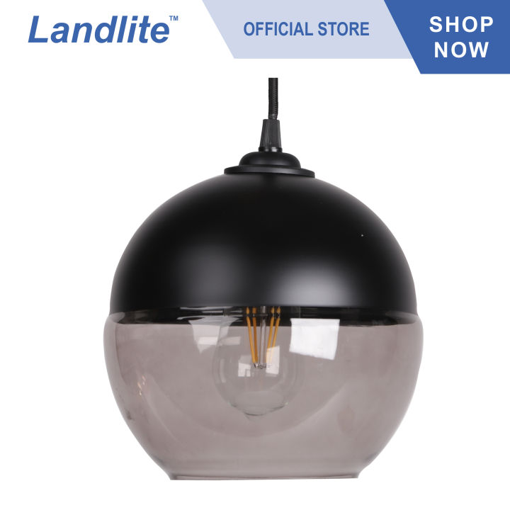 Landlite Pendant Light LLPL-031-E27 210MM GL BLK | Lazada PH