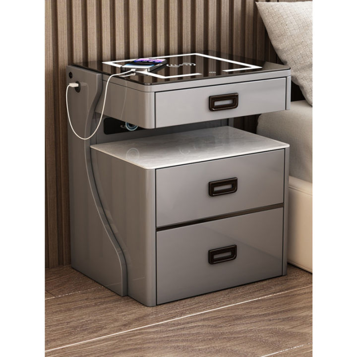 Advanced smart bedside table safe integrated small unit bedroom locker ...