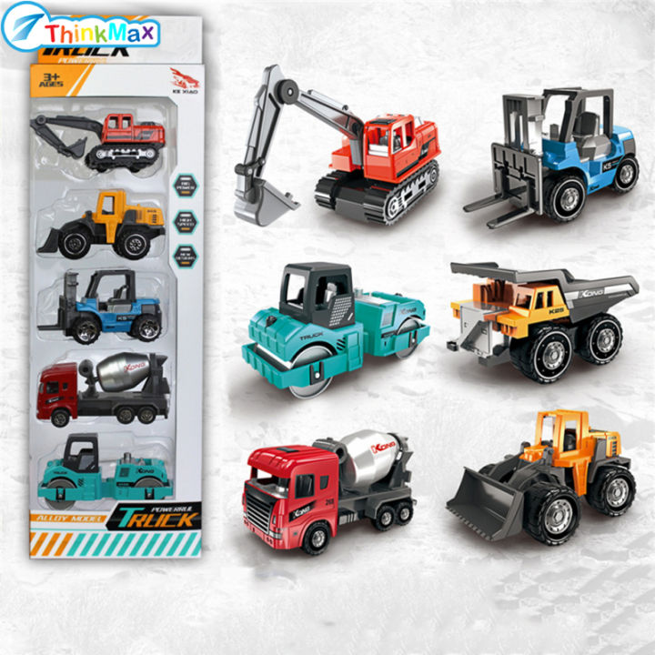 5-piece Set 1:64 Alloy Engineering Vehicle Model Excavator Mixer ... 5-piece Set 1:64 Alloy Engineering Vehicle Model Excavator Mixer ...