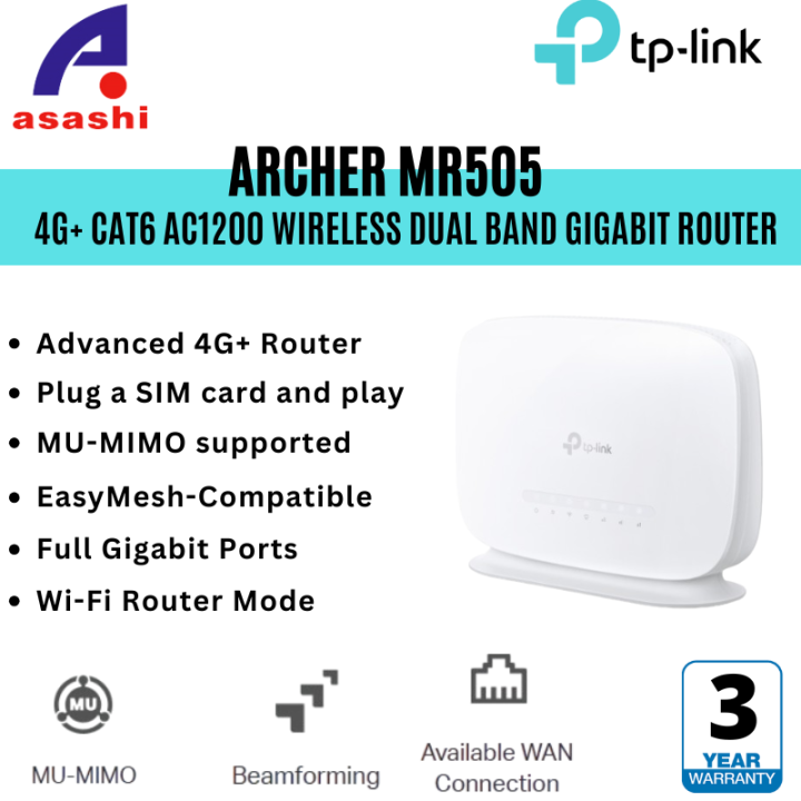 TP-Link Archer MR505 AC1200 4G LTE Advanced Cat6 Gigabit Router | Lazada
