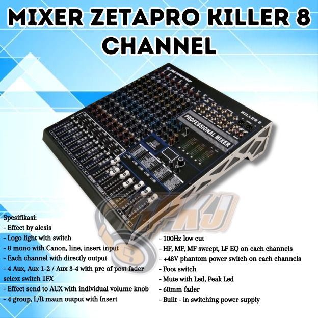 MIXER ZETAPRO KILLER 8 mixer audio zetapro KILLER 8 | Lazada Indonesia