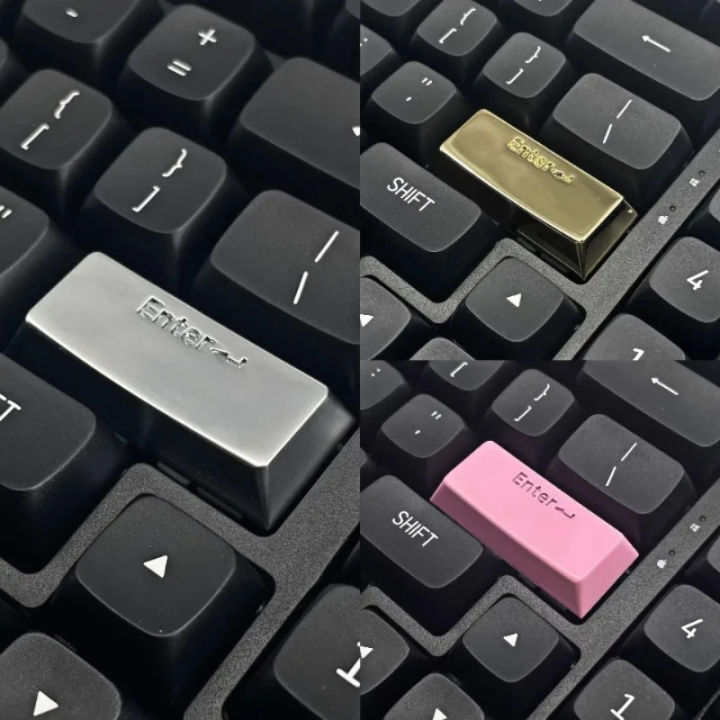 Metal Enter Key Caps Sier Glossy/engraved Custom 2.25U Artisan Keycap ...