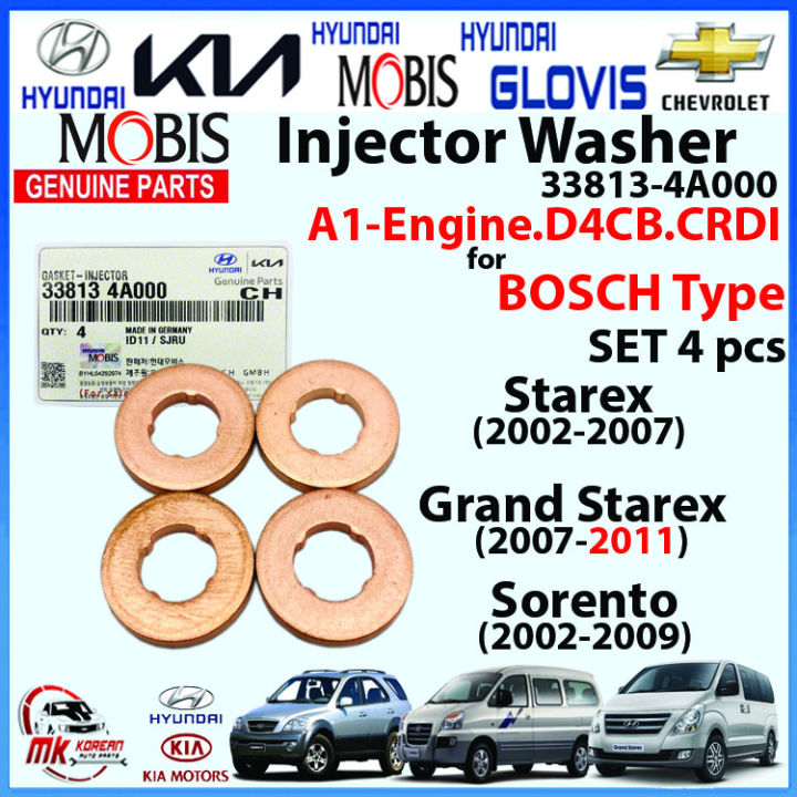 [GENUINE] Injector Washer. SET 4 pcs. for A1-Engine.D4CB.CRDI for BOSCH ...
