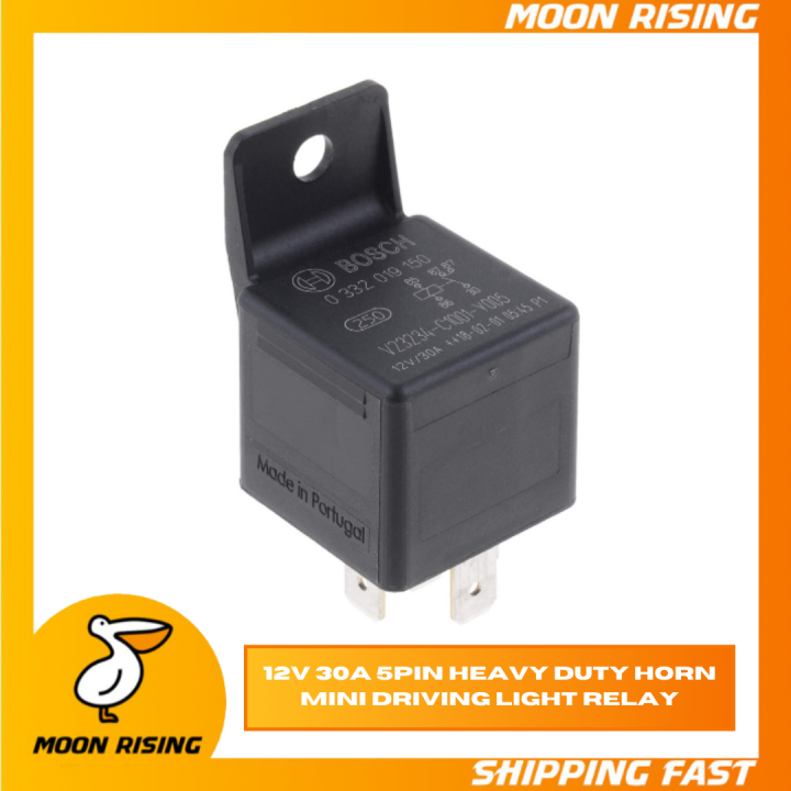 MOTORCYCLE HORN Relay 12v 30A 5pin Heavy Duty Horn Mini Driving Light ...